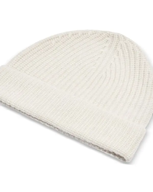 Gerard Darel Dali Cashmere Ribbed Beanie - Ecru