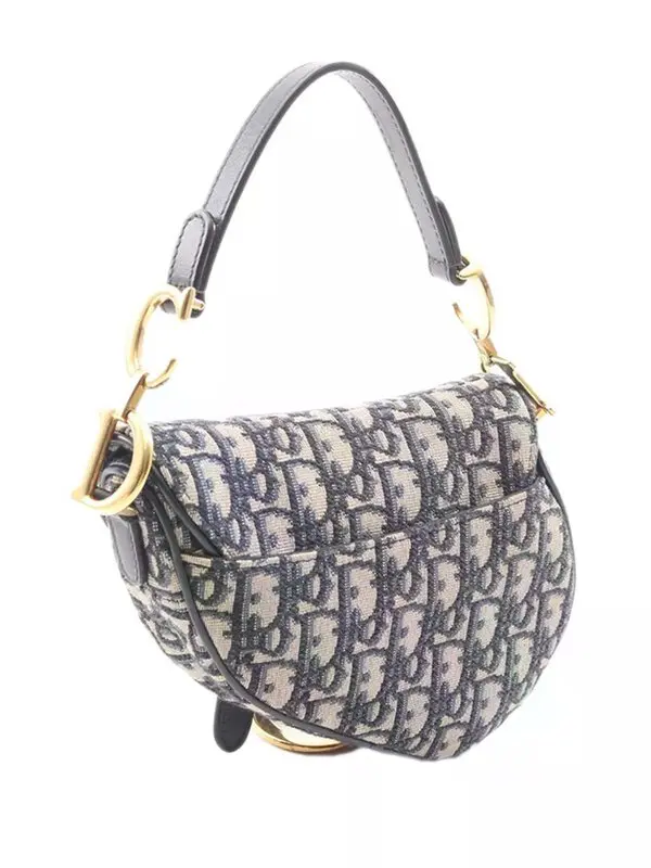 Dior 2010-2026 Mini Oblique Canvas Saddle Bag Satchel