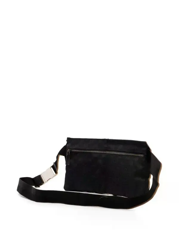 Gucci 2000-2015 Gg Canvas Double Pocket Belt Bag - Black