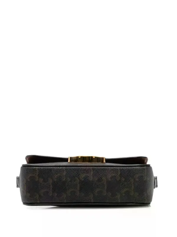 Celine 2019 Teen Triomphe Coated Canvas Triomphe Crossbody Bag