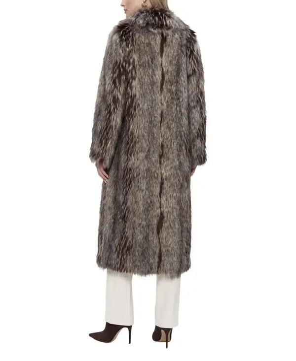 LYLA GRANT Faux Fur Fox Long Coat