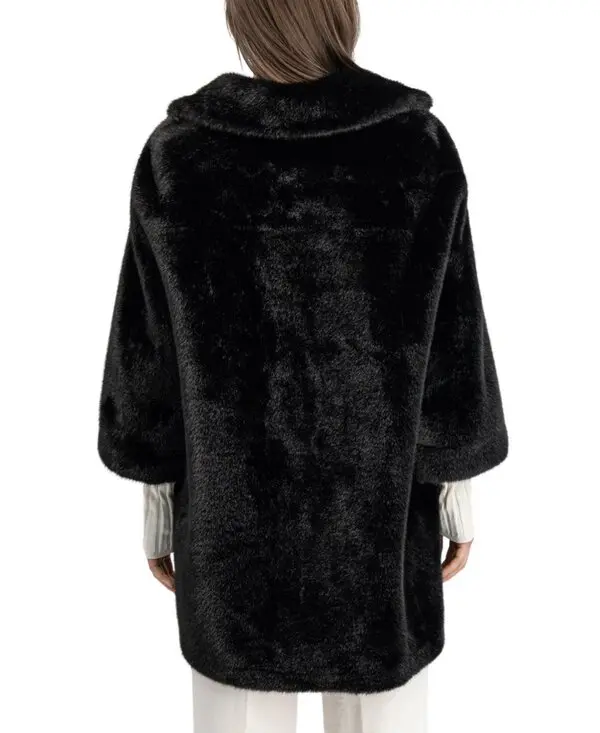 LYLA GRANT Faux Fur Mink Jacket - Black