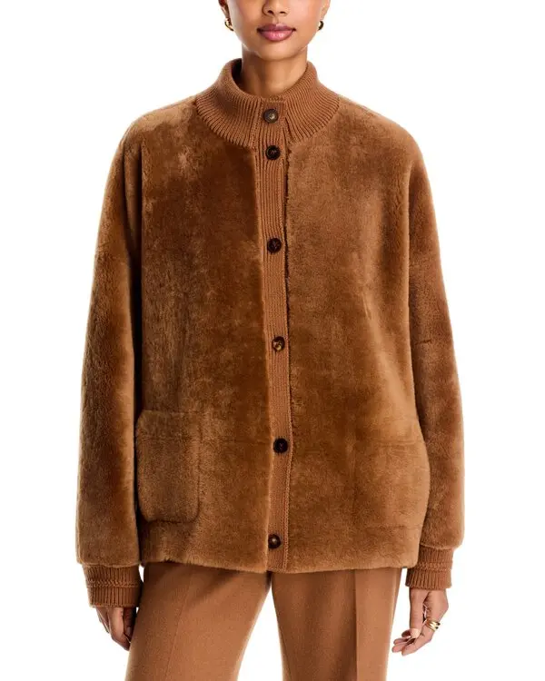 Lafayette 148 New York Reversible Shearling Bomber Jacket