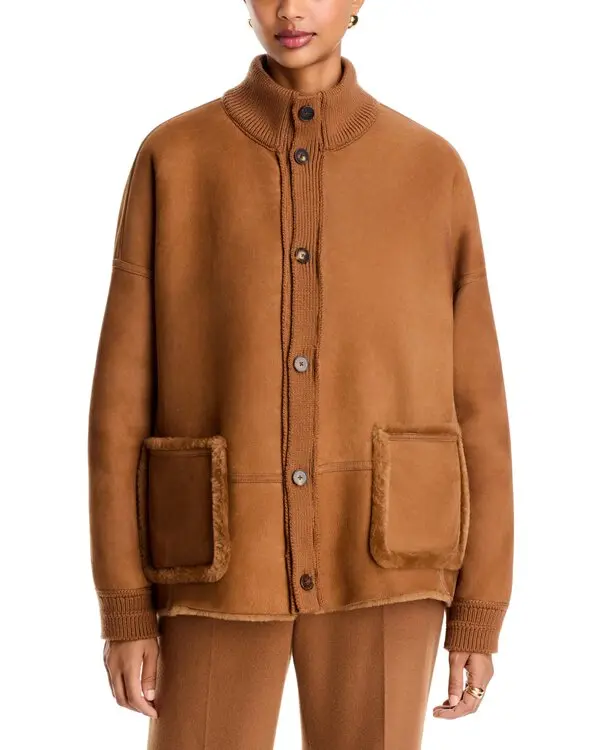 Lafayette 148 New York Reversible Shearling Bomber Jacket