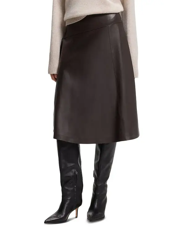 Hugo Boss Sekana A Line Leather Skirt