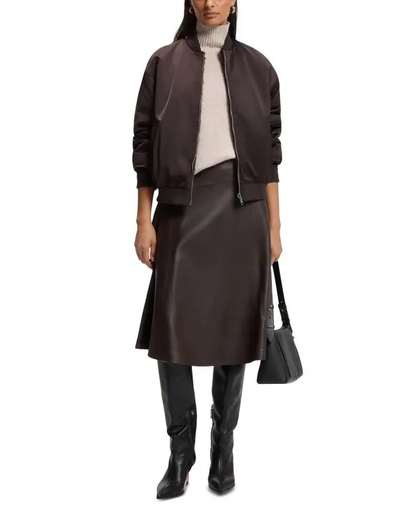 Hugo Boss Sekana A Line Leather Skirt