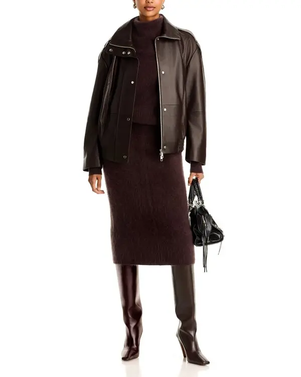 Hugo Boss Savani Leather Aviator Jacket Exclusive
