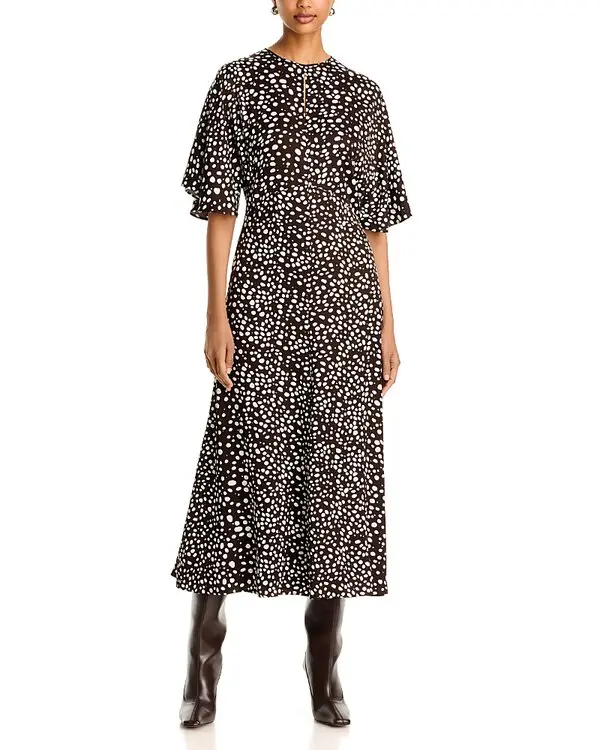 Hugo Boss Donazati Flutter Sleeve Midi Dress Exclusive