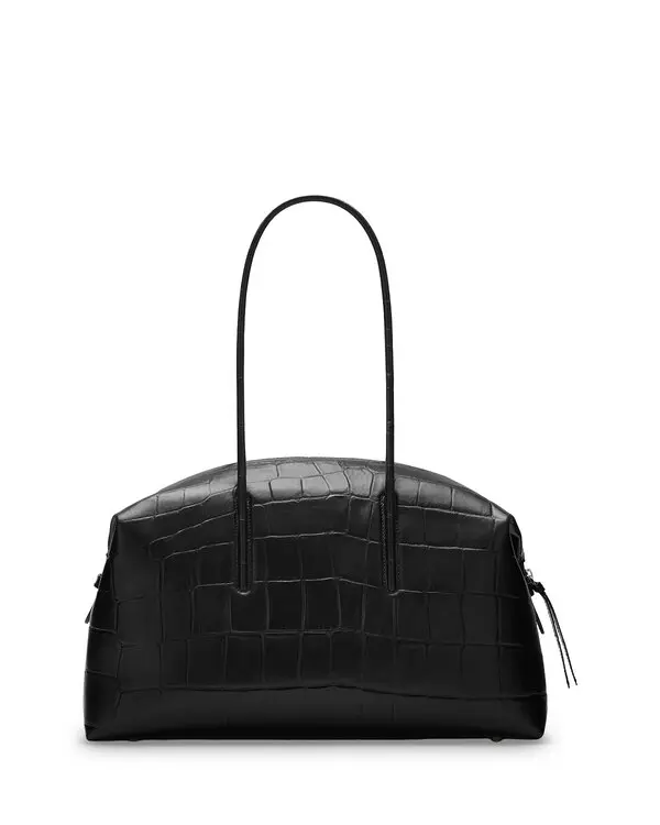 DEMELLIER Stockholm Croc Embossed Leather Shoulder Bag