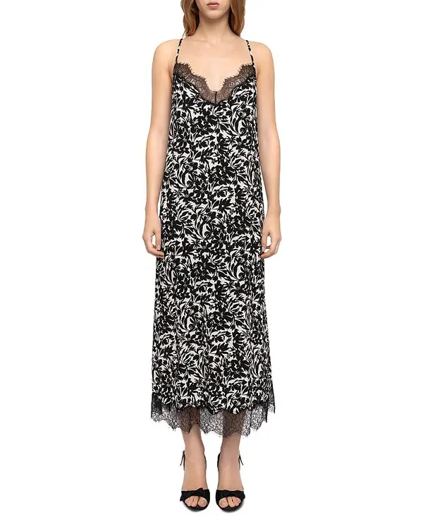 Zadig&Voltaire Respa Soft Night Lace Trim Slip Dress