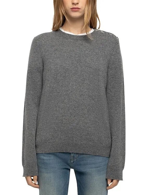 Zadig&Voltaire Cara Ws Bijoux Cashmere Sweater - Medium Grey
