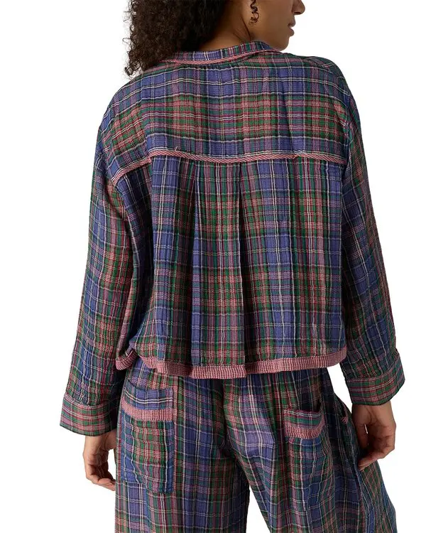 Free People One And Done Cotton Notched Lapel Pajama Shirt