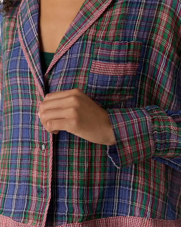 Free People One And Done Cotton Notched Lapel Pajama Shirt