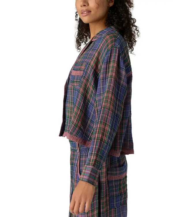 Free People One And Done Cotton Notched Lapel Pajama Shirt