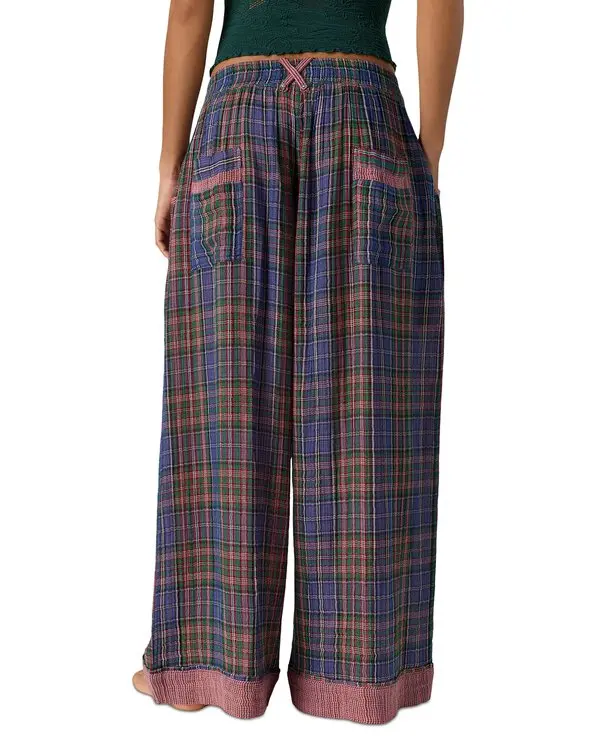 Free People One And Done Cotton Wide Leg Pajama Pants
