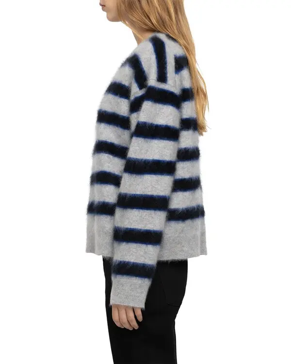 Zadig&Voltaire Markuz Ws Stripes Cashmere Dropped Shoulder Sweater