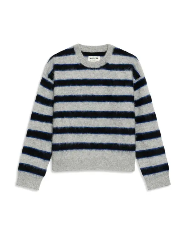 Zadig&Voltaire Markuz Ws Stripes Cashmere Dropped Shoulder Sweater