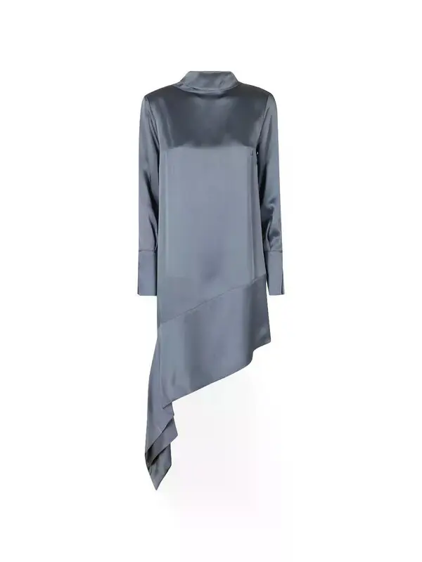 SEMICOUTURE Gwenda Asymmetric Tie-neck Midi Dress