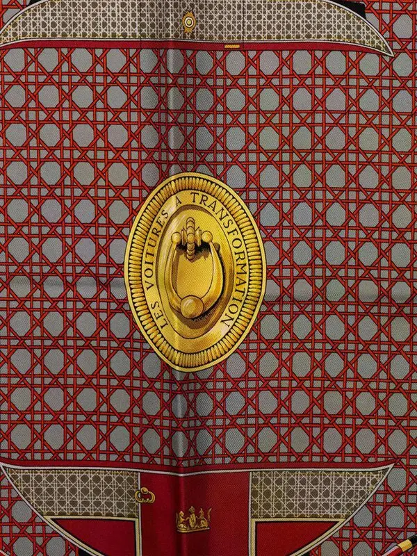 Hermès 1965 Les Voitures A Transformation Silk Scarf 90 Scarves