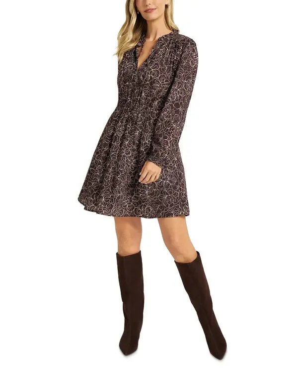 MATTY M Emery Ruffled Tie Neck Dress