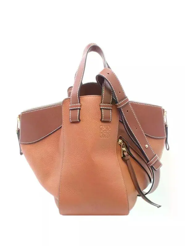 Loewe 2015-2026 Small Bicolor Leather Hammock Satchel - Brown