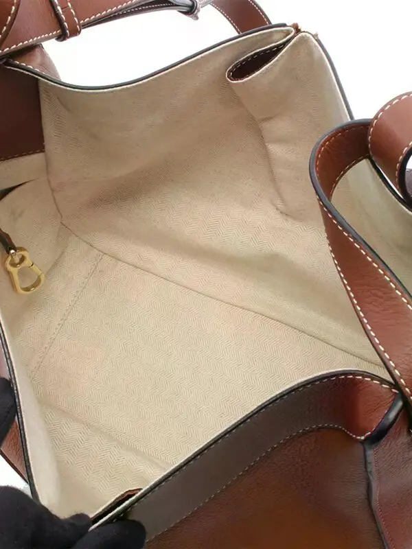 Loewe 2015-2026 Small Bicolor Leather Hammock Satchel - Brown