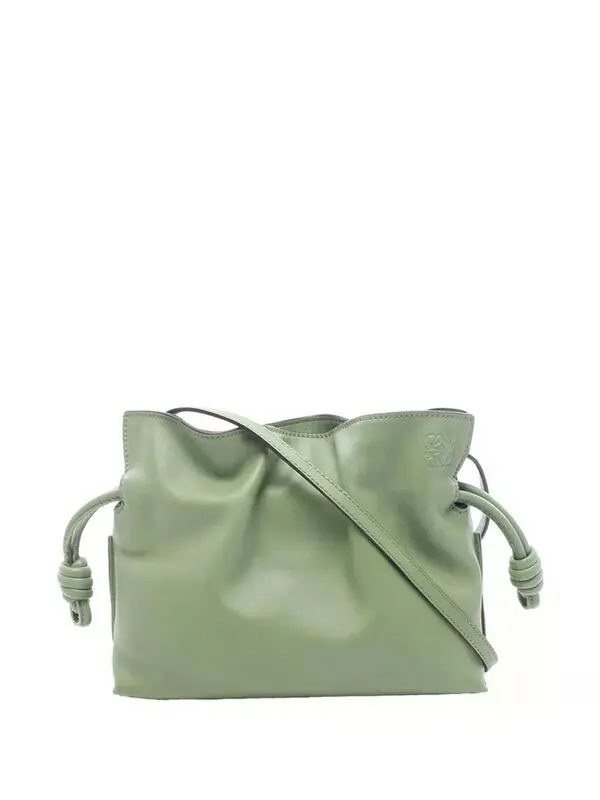 Loewe 2010-2026 Mini Nappa Flamenco Knot Clutch Crossbody Bag - Green
