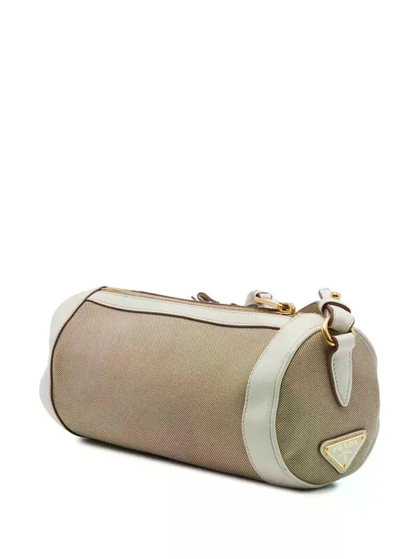 Prada 2013-2026 Canvas Canapa Logo Bow Barrel Crossbody Bag
