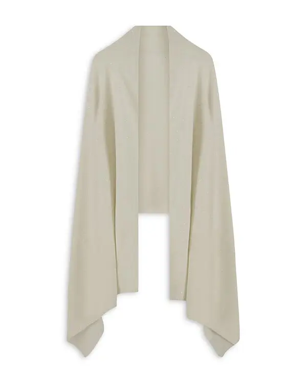 Sofia Cashmere Oversize Cashmere Sequin Wrap - Ivory