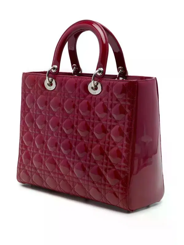 Dior 2014 Large Patent Cannage Lady Satchel