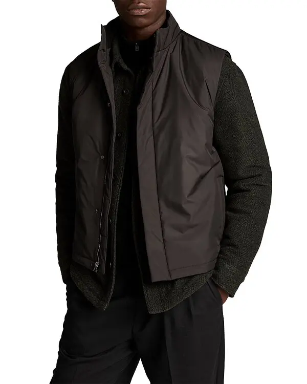 Vince Stand Collar Insulated Vest - Black
