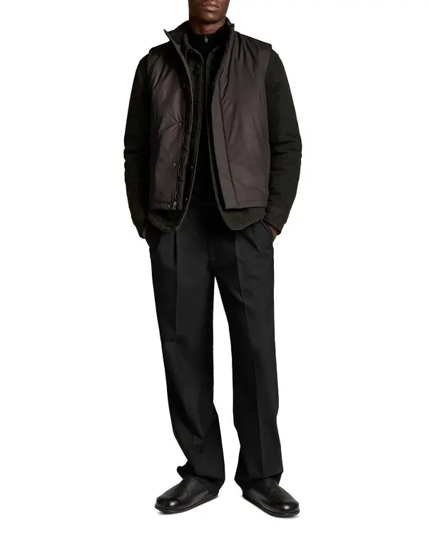 Vince Stand Collar Insulated Vest - Black