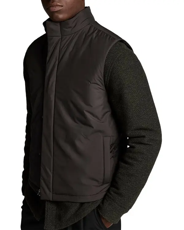 Vince Stand Collar Insulated Vest - Black