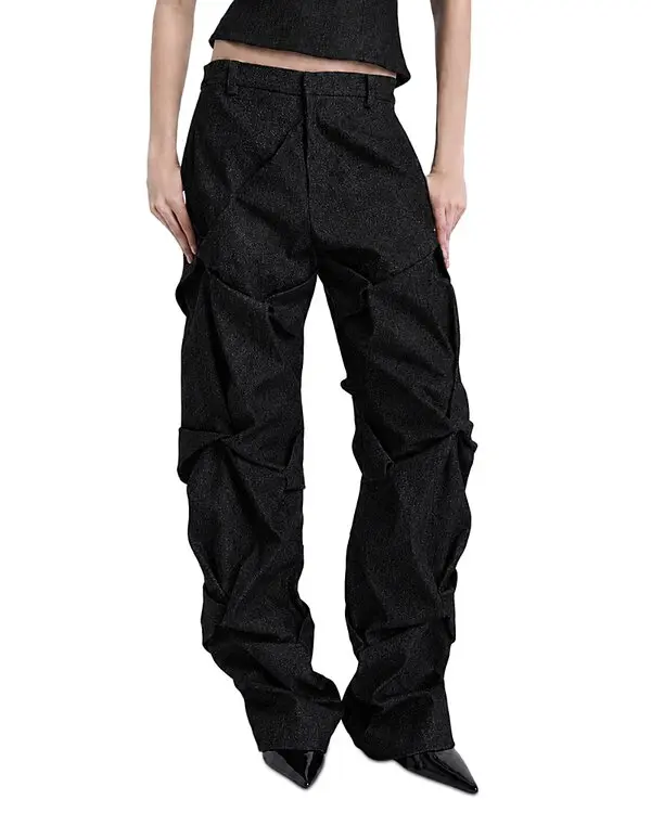 KATE BARTON Astrid Denim Sculpted Drape Trousers