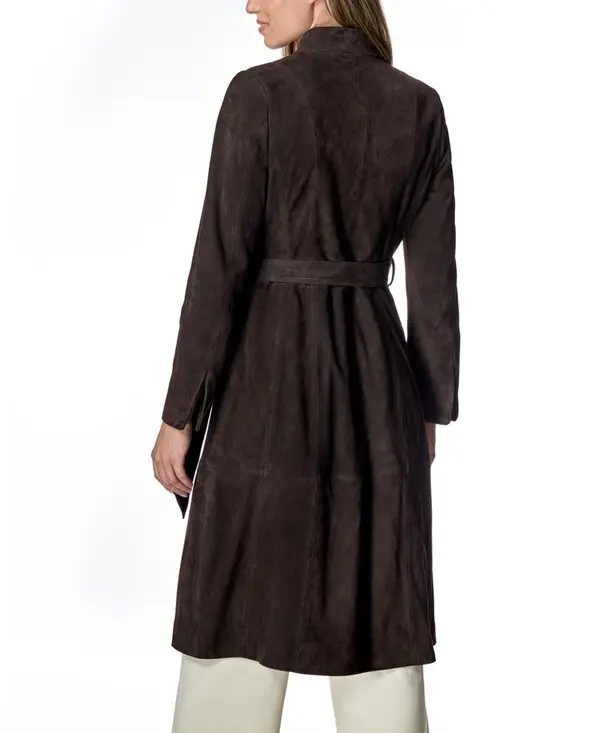 MAXIMILIAN Belted Suede Coat