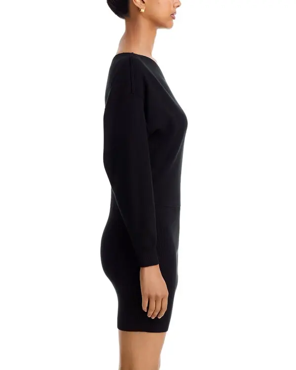 Line & Dot Asymmetric Mini Sweater Dress