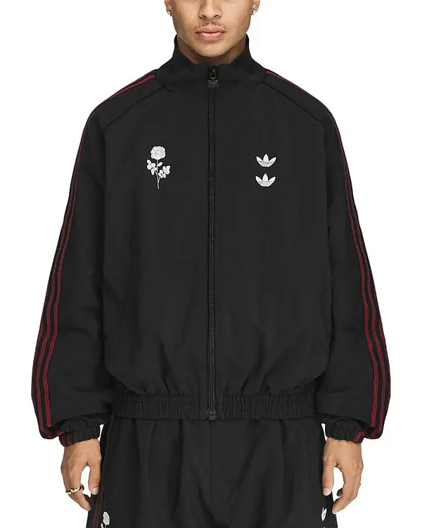 ADIDAS X WILLY CHAVARRIA Rose Logo Woven Stripe Track Jacket - Black