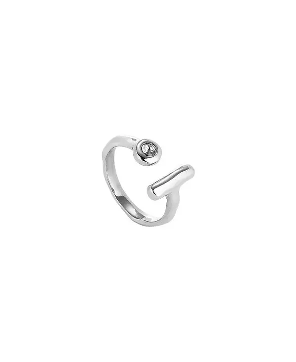 UNODE50 Open Sterling -plated Ring With White Topaz - Silver