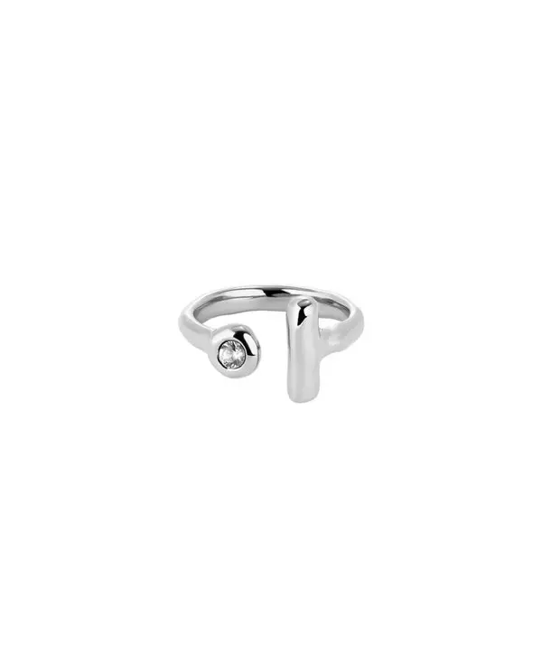 UNODE50 Open Sterling -plated Ring With White Topaz
