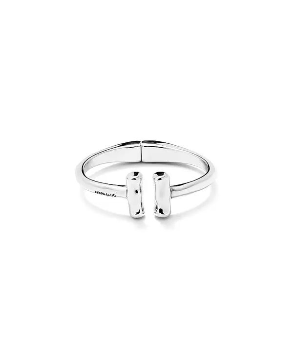 UNODE50 Rigid Sterling -plated Bracelet With Two Tubes At The Ends - Silver