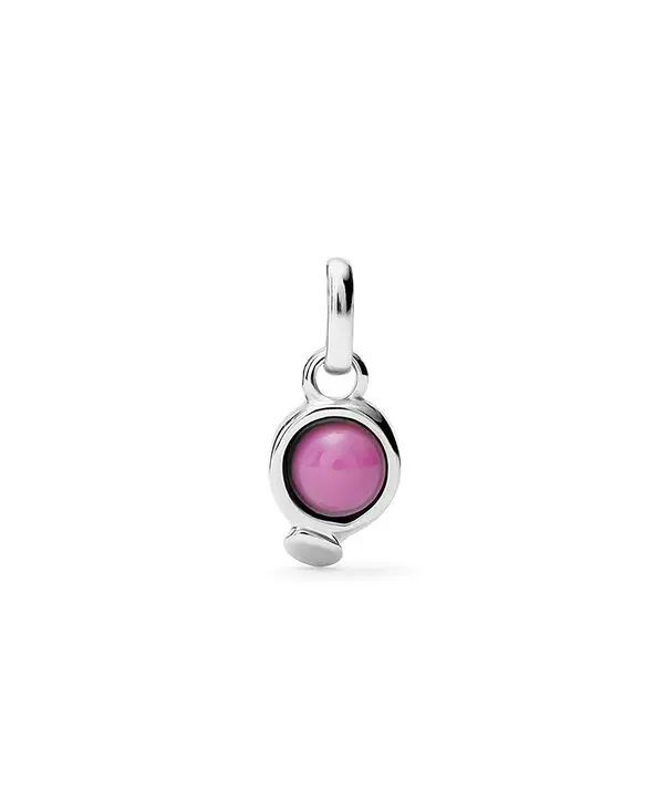 UNODE50 Charm With Pink Stone - Silver