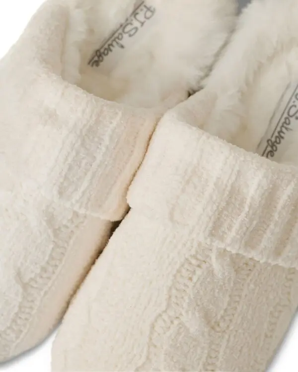 PJ Salvage Cable Knit Slide Slippers