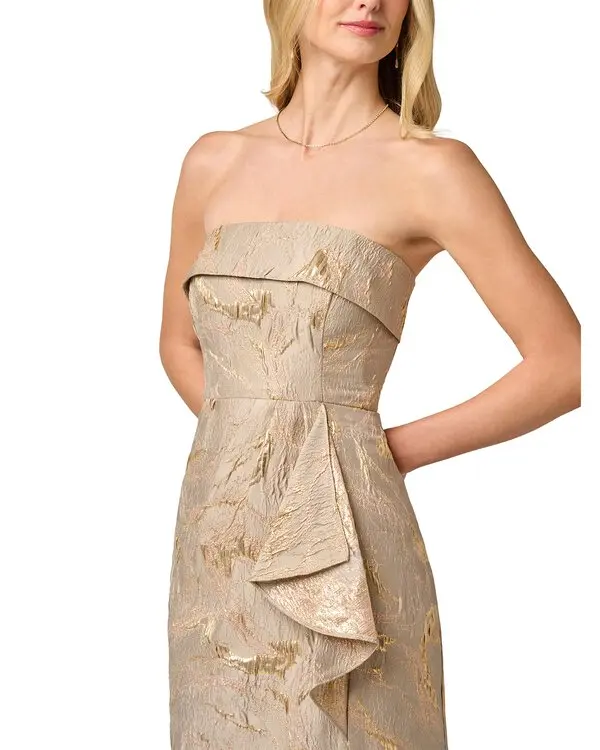 Adrianna Papell Strapless Jacquard Mermaid Gown
