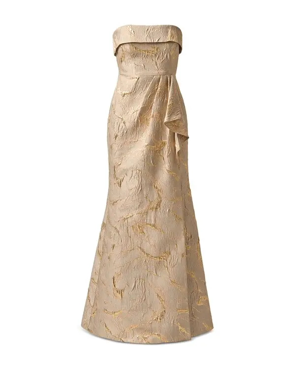 Adrianna Papell Strapless Jacquard Mermaid Gown