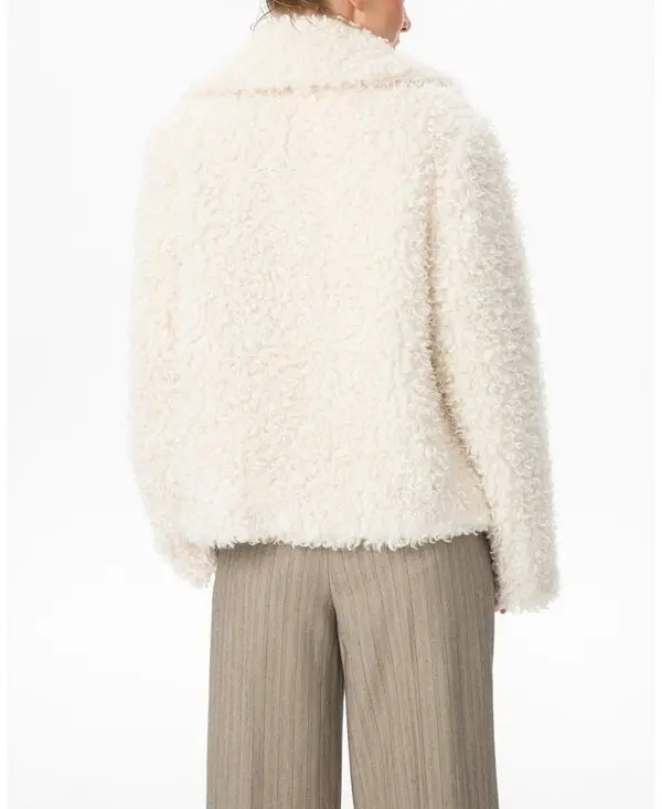 JANET HOWARD NEW YORK Faux Curly Lamb Marilyn Coat