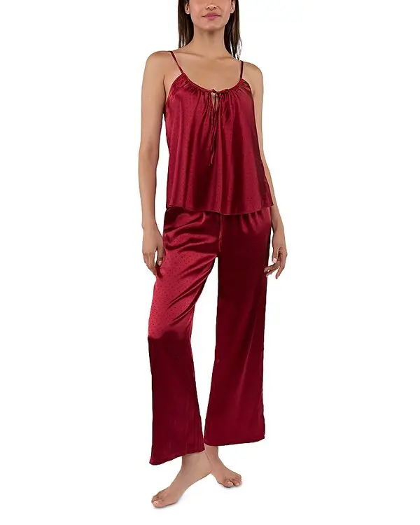 Flora Nikrooz Elsey Jacquard Camisole & Pants Pajama Set - Red