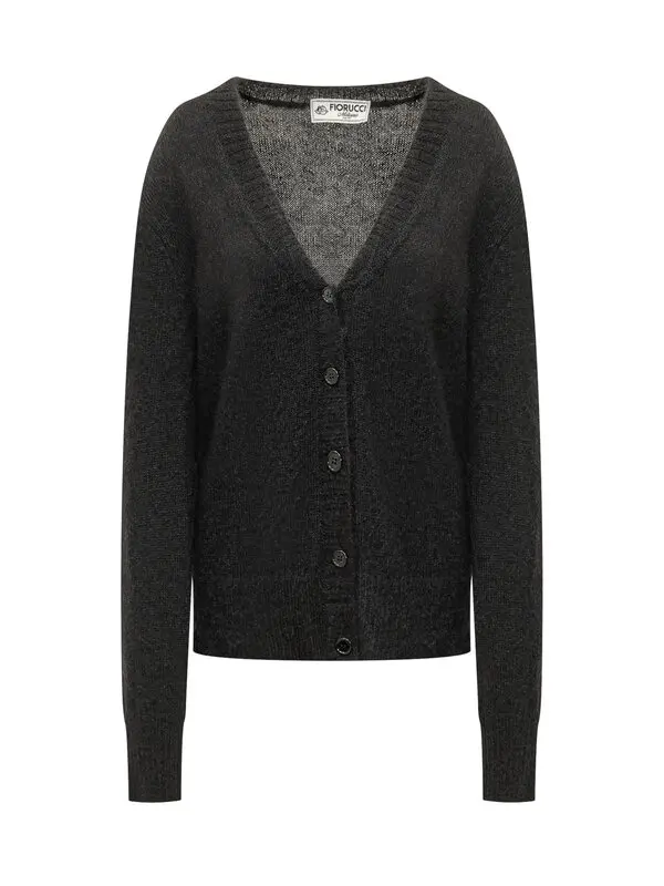 Fiorucci Lip Button Cardigan - Black
