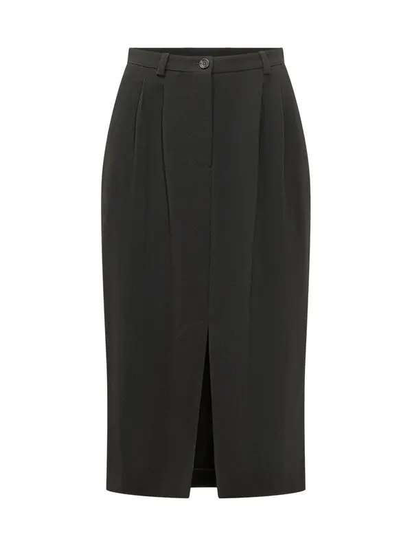 Dolce & Gabbana Wool Skirt With Sleek Tailored Finish - Nero