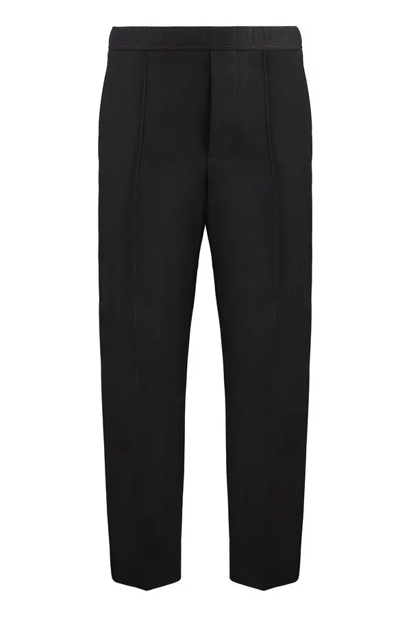 LANVIN Cotton-linen Trousers With Back Welt Pockets - Black