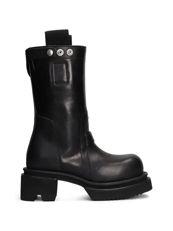 Rick Owens Pull-on Bogun Boots In Calf Leather - Black